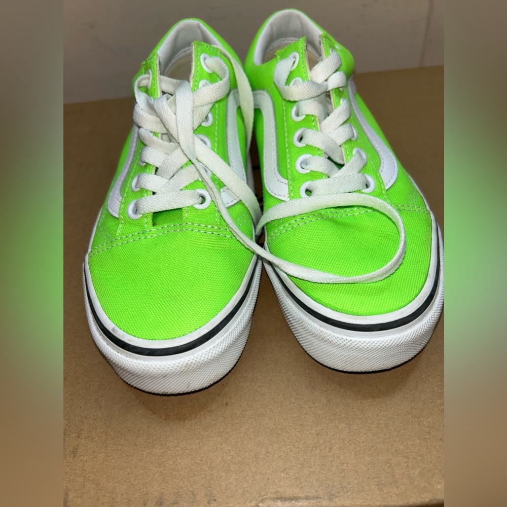 Neon Lime Green/ Electric Green Old Skool Low-Top Van… - Gem